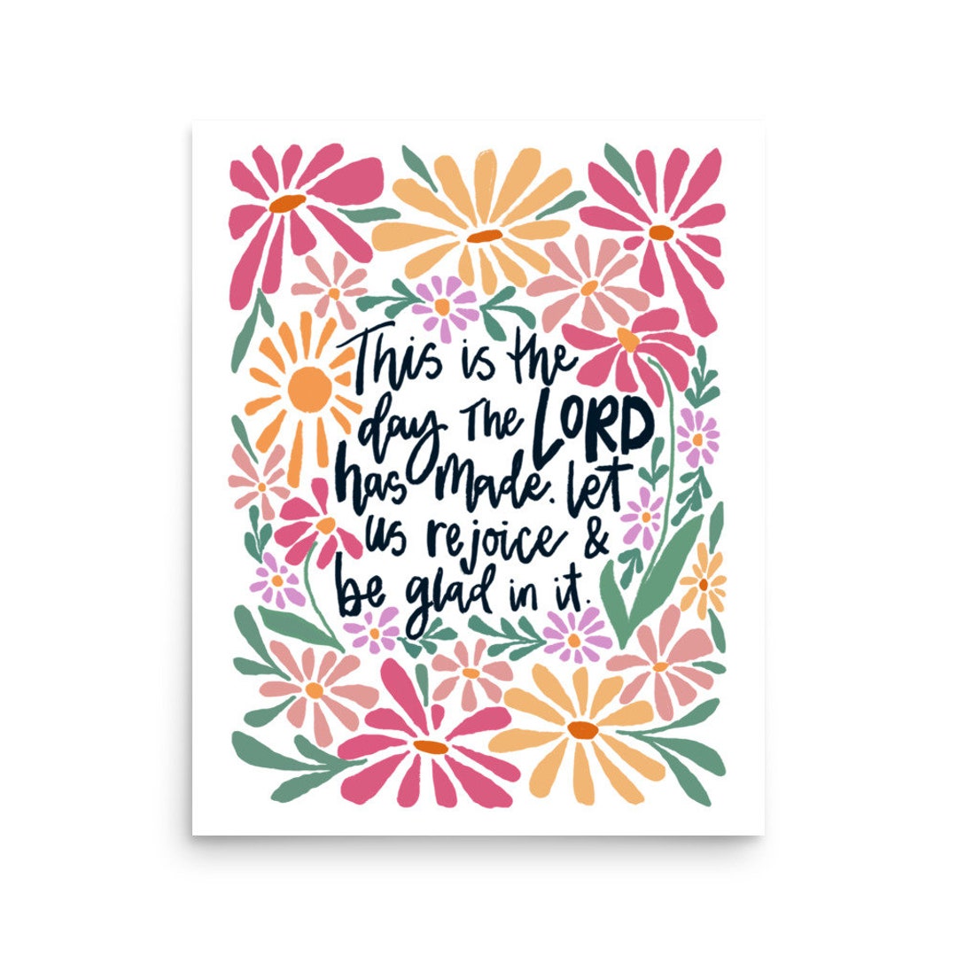 Beautiful Christian Scripture Poster With Bright Flowers - Etsy