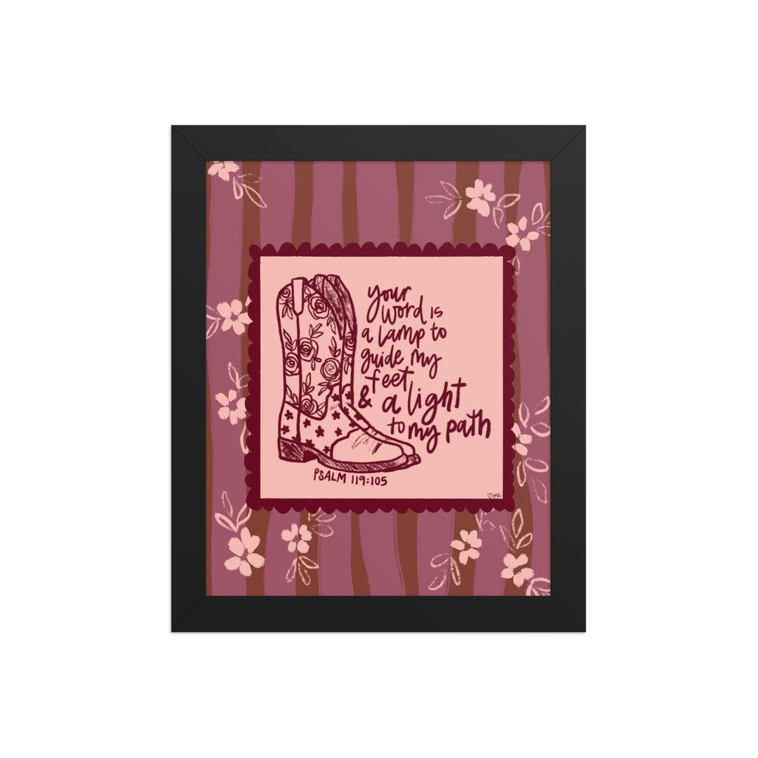Christian Western Chic Art Print With Bible Verse - Etsy