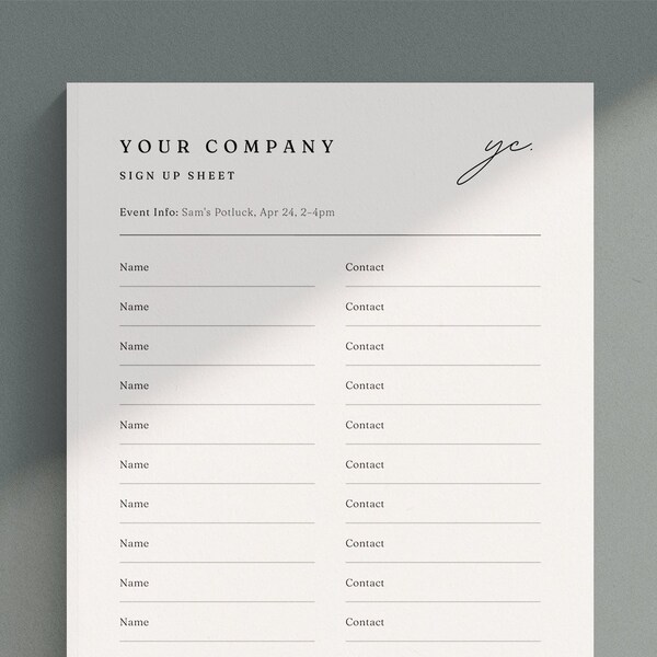 Printable Email Sign up Sheet - Etsy