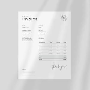 Minimalist 1 Page Basic Invoice Template | Professional Canva Invoice ...