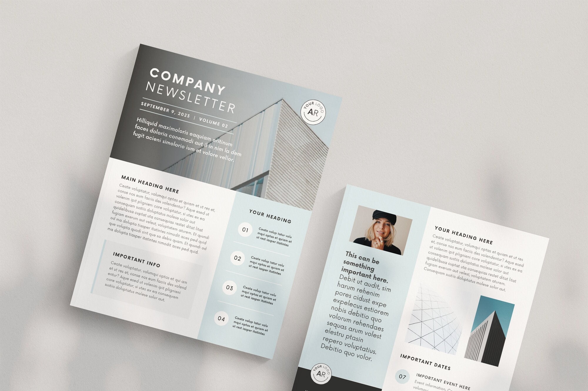 Minimal Newsletter Template Canva | Simple Monthly Newsletter ...