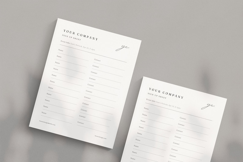 Minimal Sign up Sheet Template Sign up Sheet Canva Sign in Form ...