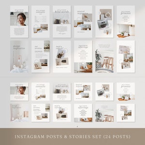 Minimalist Interior Designer Bundle | Canva Template Set | Interior Design Onboarding ...