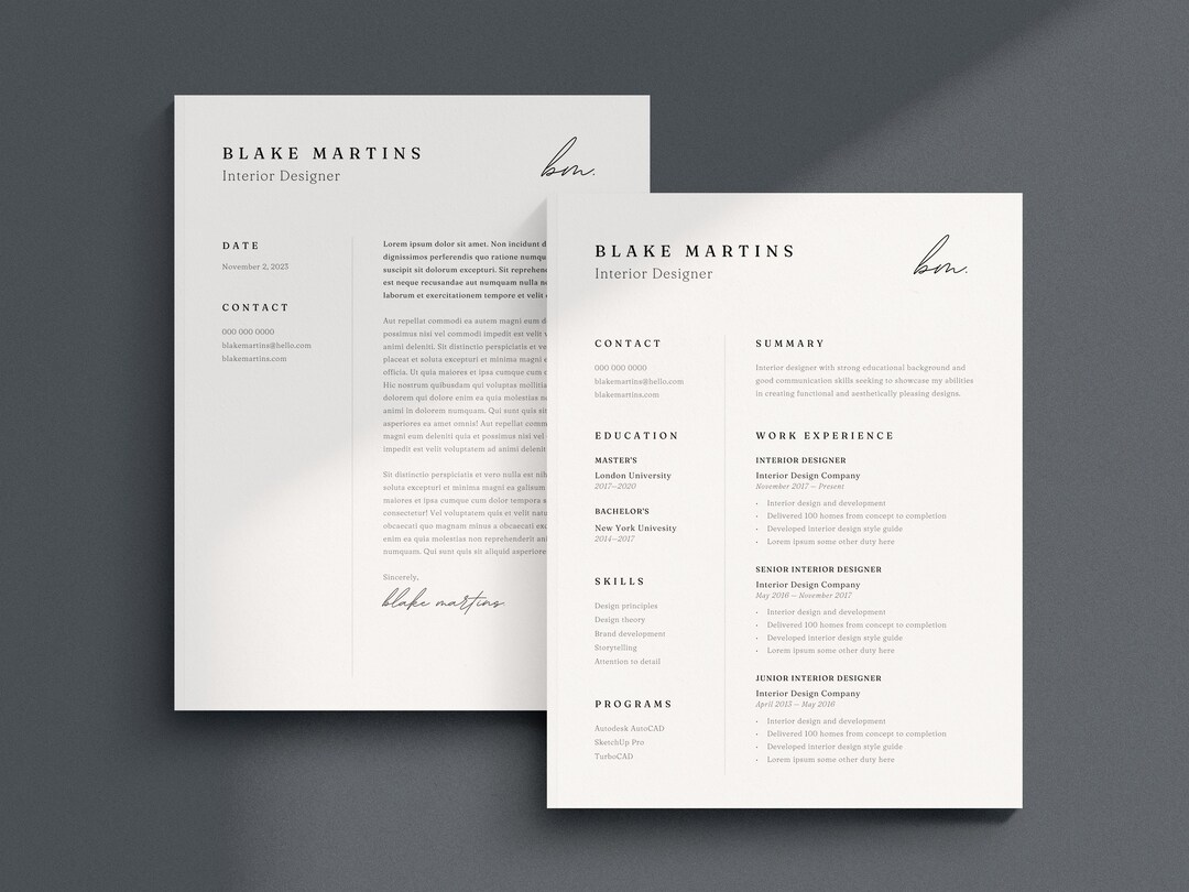 Simple Resume Template | Canva One Page CV | Professional Resume ...