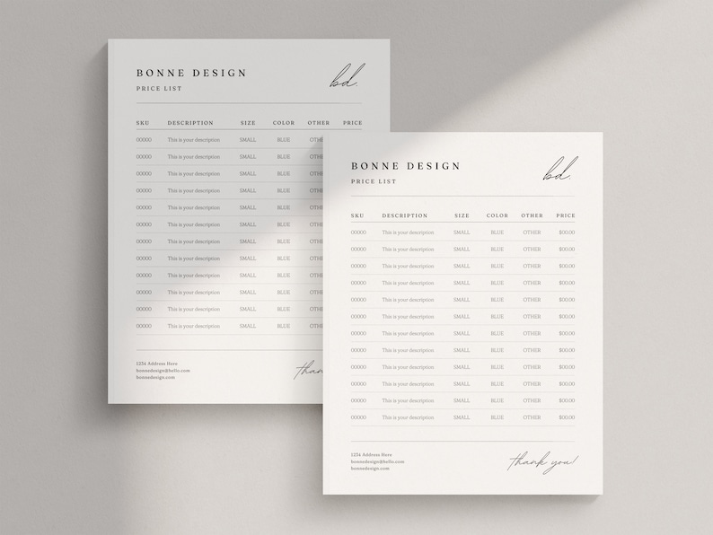 Price List Template: Wholesale Product Pricing (canva, US Letter & A4 ...