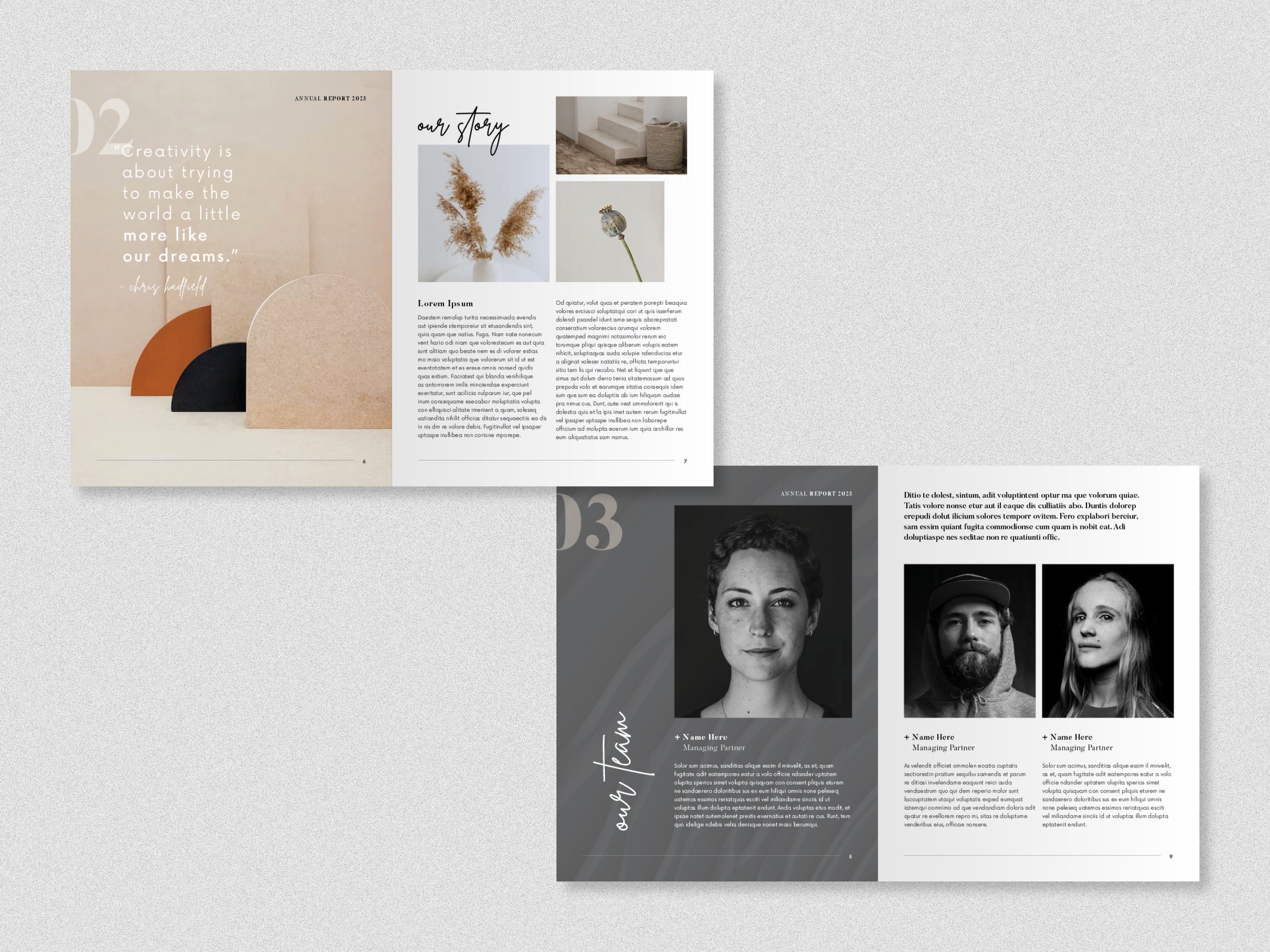 Minimalist Report Template: Canva & Indesign Portfolio (US Letter) - Etsy