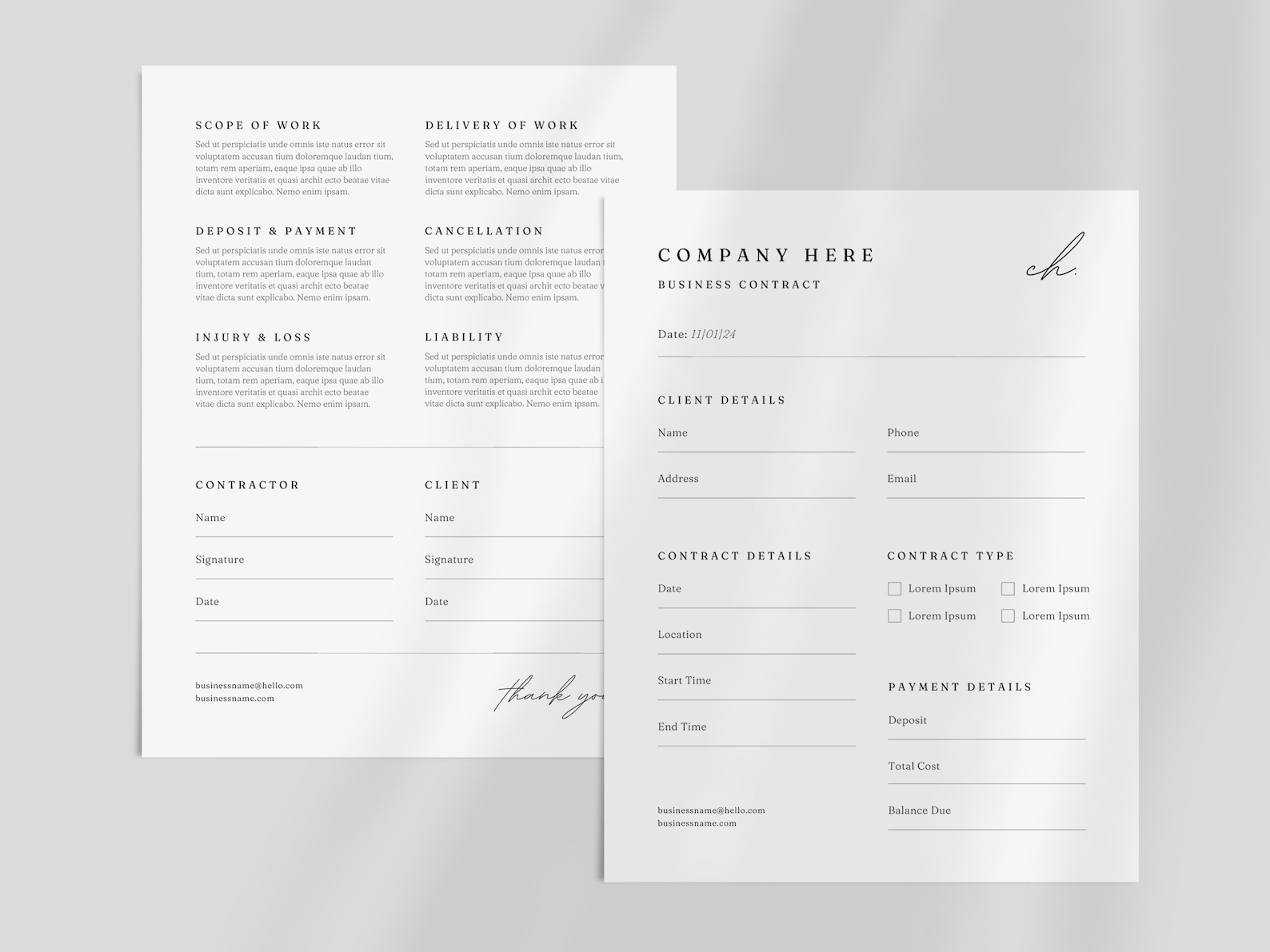 General Service Contract Template: Minimalist Business Agreement (canva ...