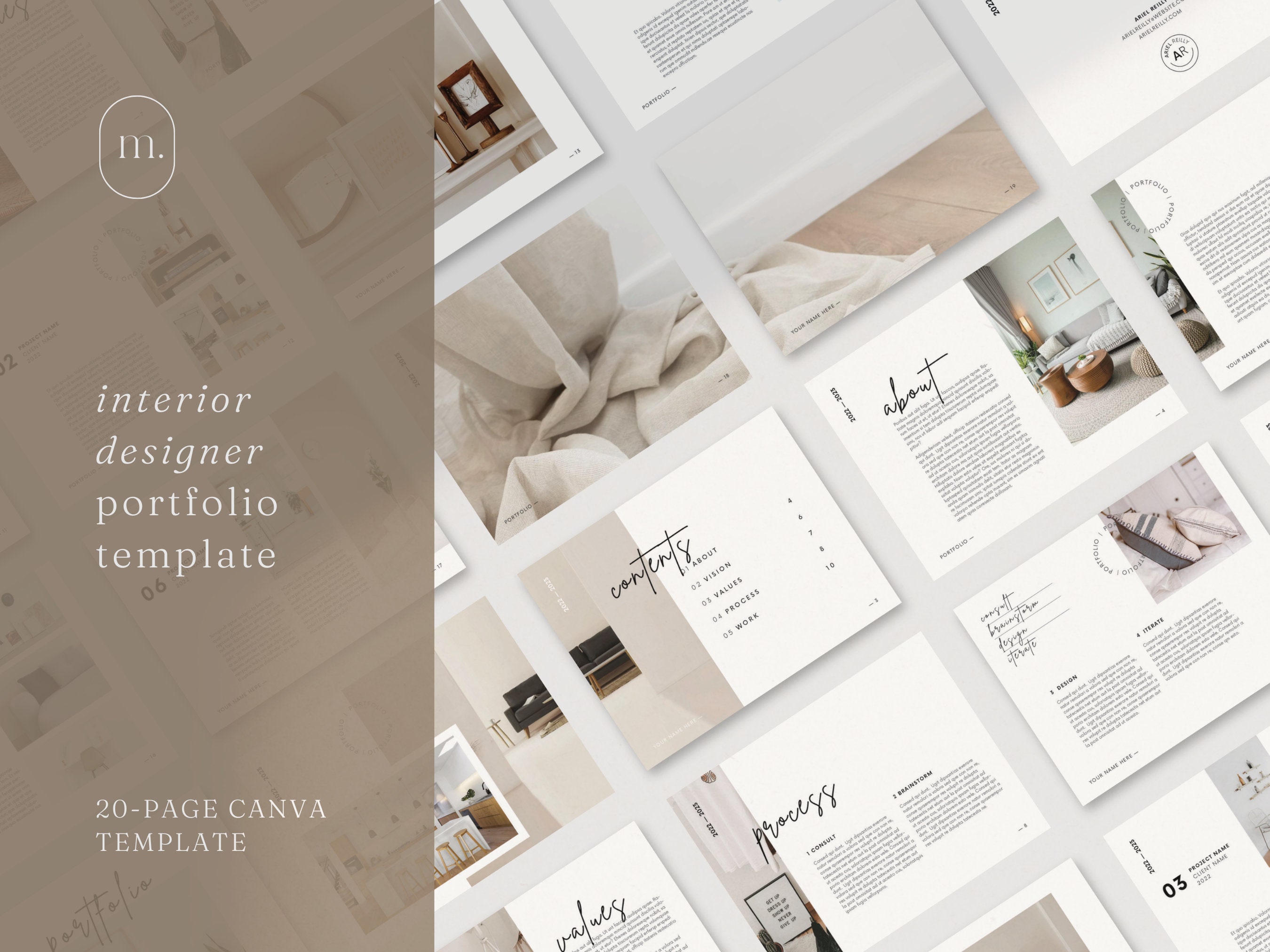Minimal Interior Designer Portfolio Template Canva Ebook - Etsy Australia