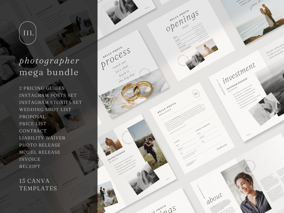 Photographer Template Mega Bundle Canva | 13 Photography Templates ...