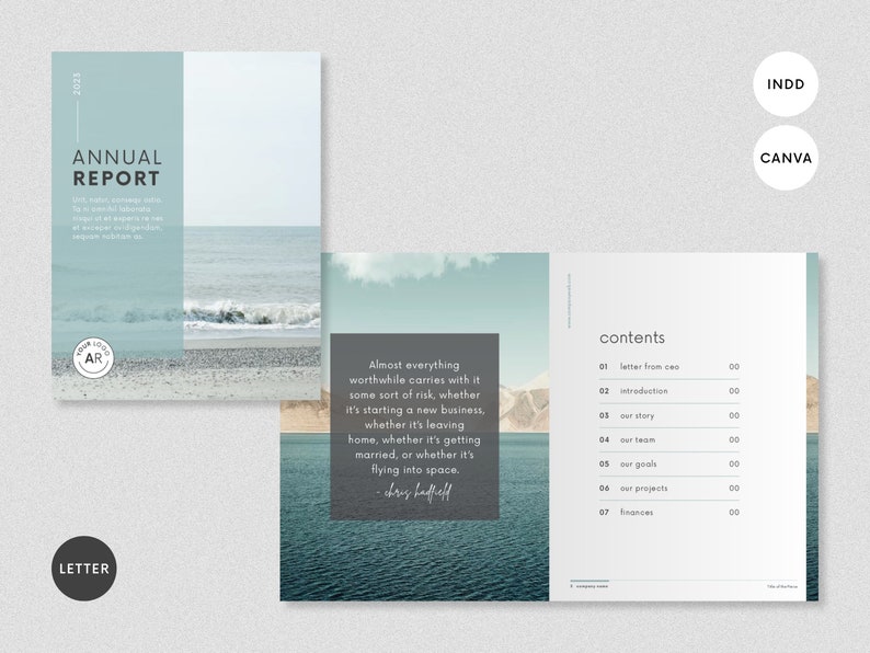 Minimalist Annual Report Template Canva Template Ebook - Etsy