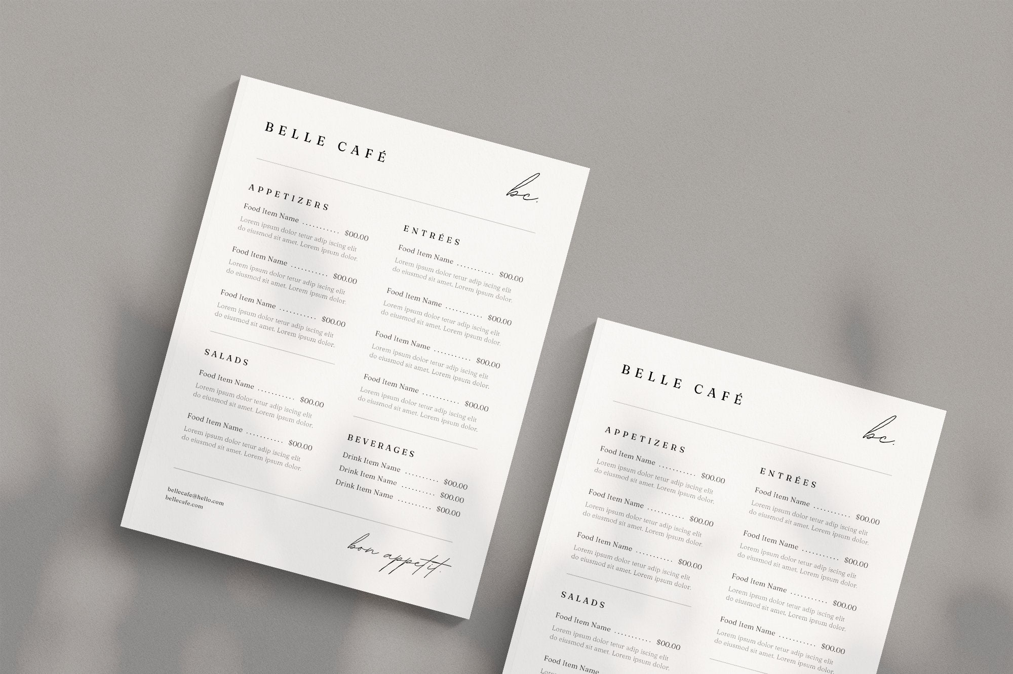 Minimal Restaurant Menu Template Food Menu Canva Simple - Etsy UK