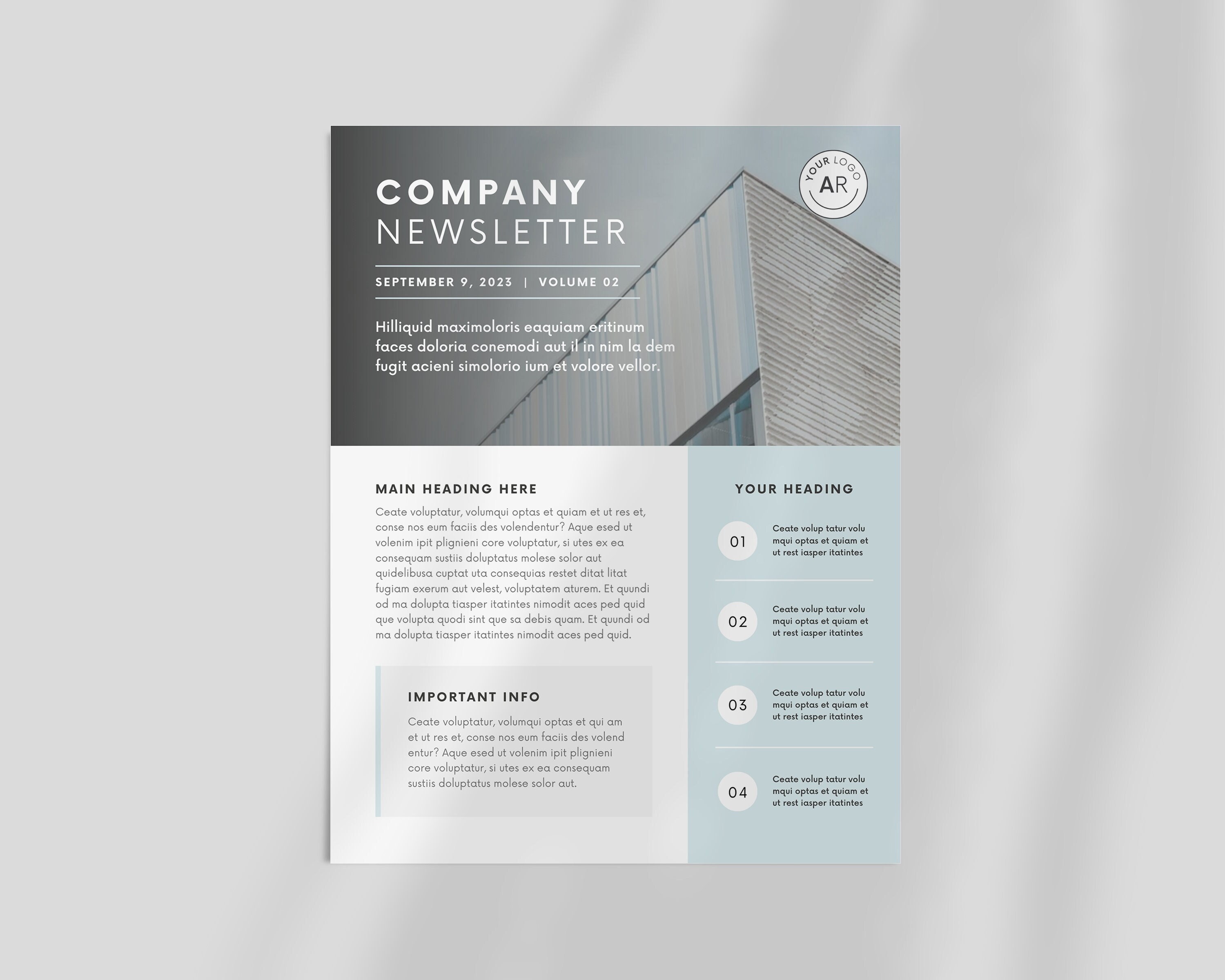 Minimal Newsletter Template Canva | Simple Monthly Newsletter ...
