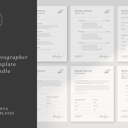 Photography Business Forms Bundle Photography Forms Template - Etsy