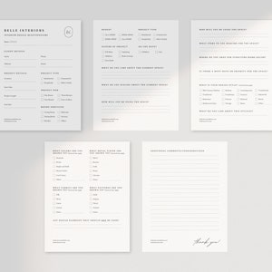 Interior Designer Client Questionnaire Template: Minimalist Design ...