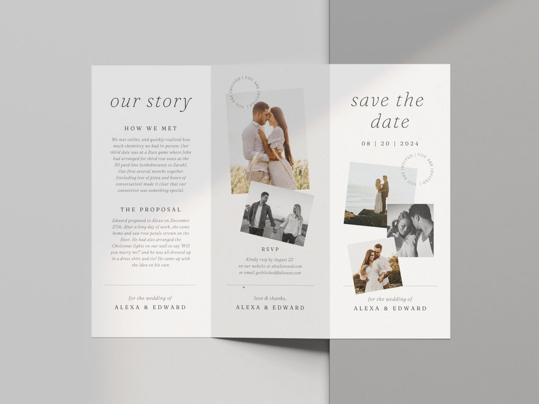 Trifold Wedding Invitation | Wedding Invite Tri Fold | Wedding ...