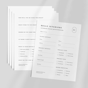 Interior Design Forms Template Bundle: Client Onbording (questionnaire ...