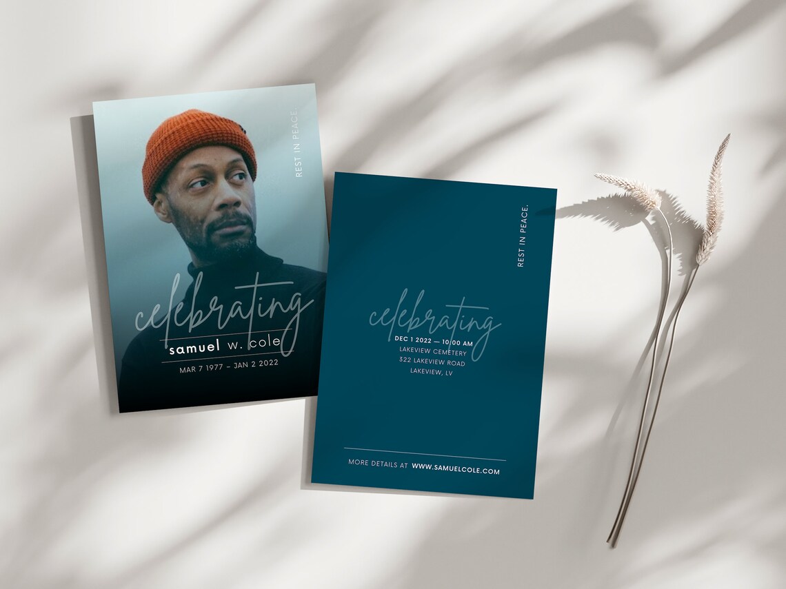 Simple Funeral Program Template: Celebration of Life (canva & Indesign ...