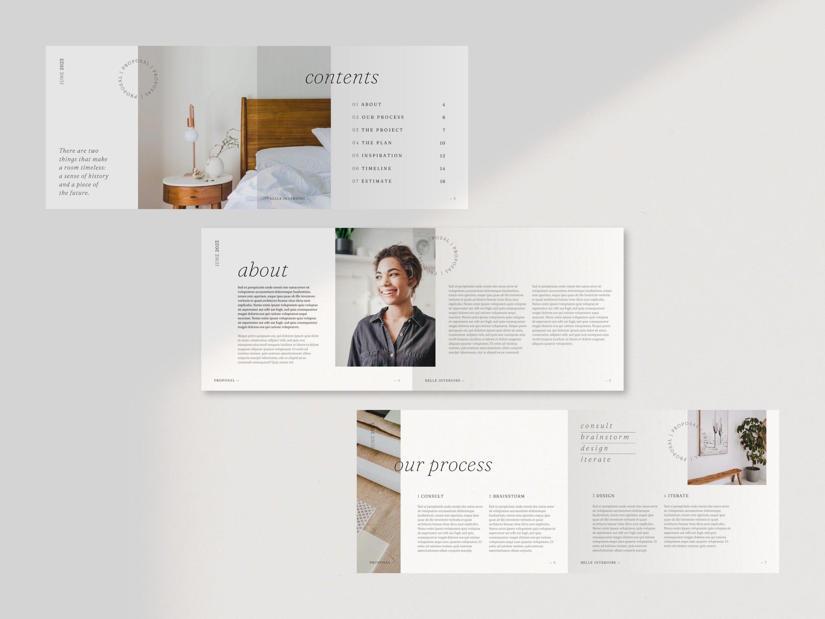 Interior Design Proposal Minimalist Canva Template Client Presentation ...