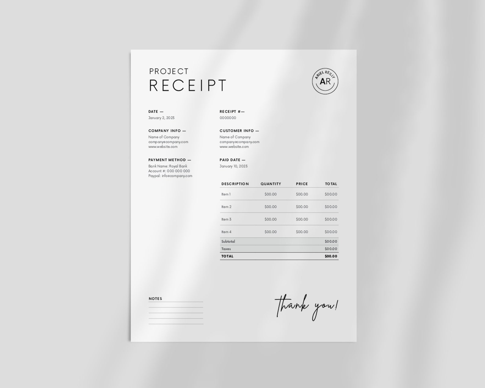 Minimal Business Template Bundle: Proposal, Invoice, Receipt (canva ...