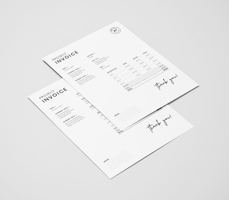 Minimalist 1 Page Basic Invoice Template | Professional Canva Invoice ...