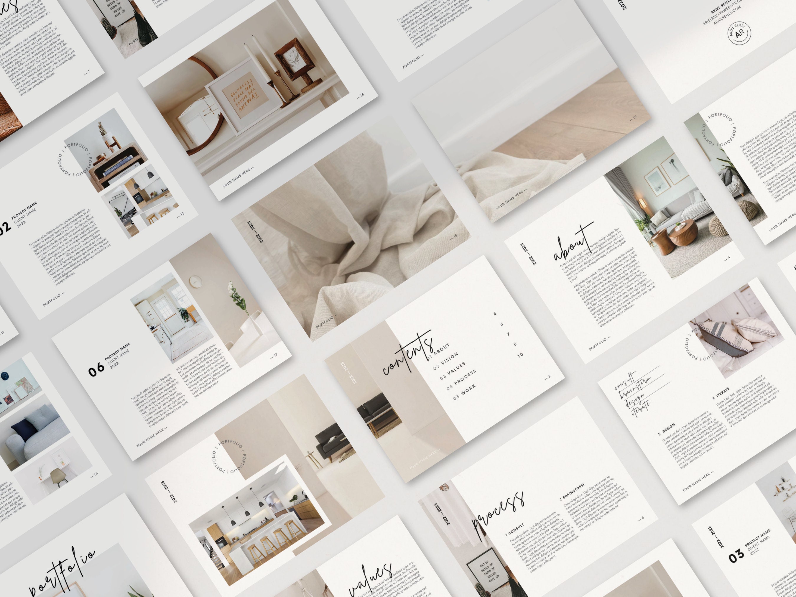 Minimalist Interior Design Portfolio Template: Canva Ebook (20 Page) - Etsy