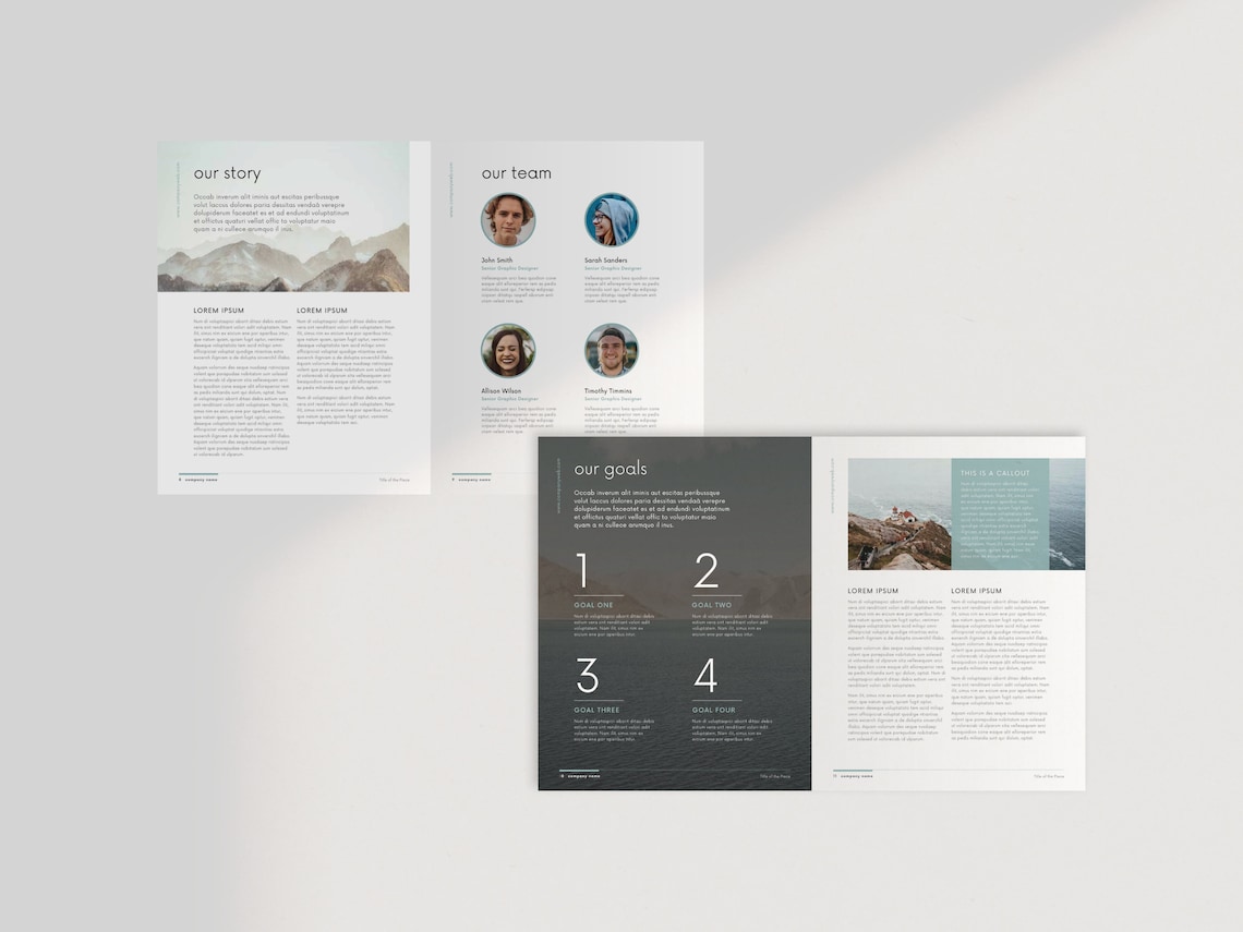 Minimalist Annual Report Template: Canva & Indesign (US Letter) - Etsy