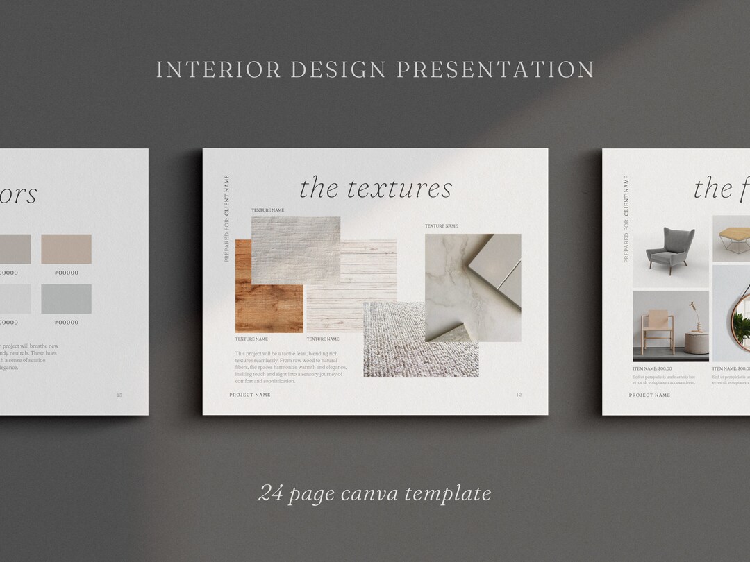 Minimal Interior Designer Presentation Template Canva Fee Proposal Interior Design Project ...