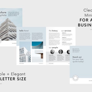 Minimal Bifold Brochure Template | Editable Canva Brochure | Small ...