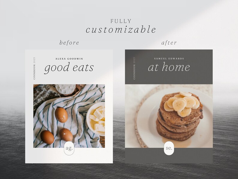 Minimal Cookbook Template Canva Simple Recipe Book - Etsy