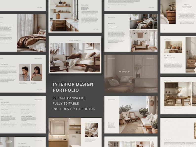Interior Design Portfolio Template: Client Projects, Designer Folio ...