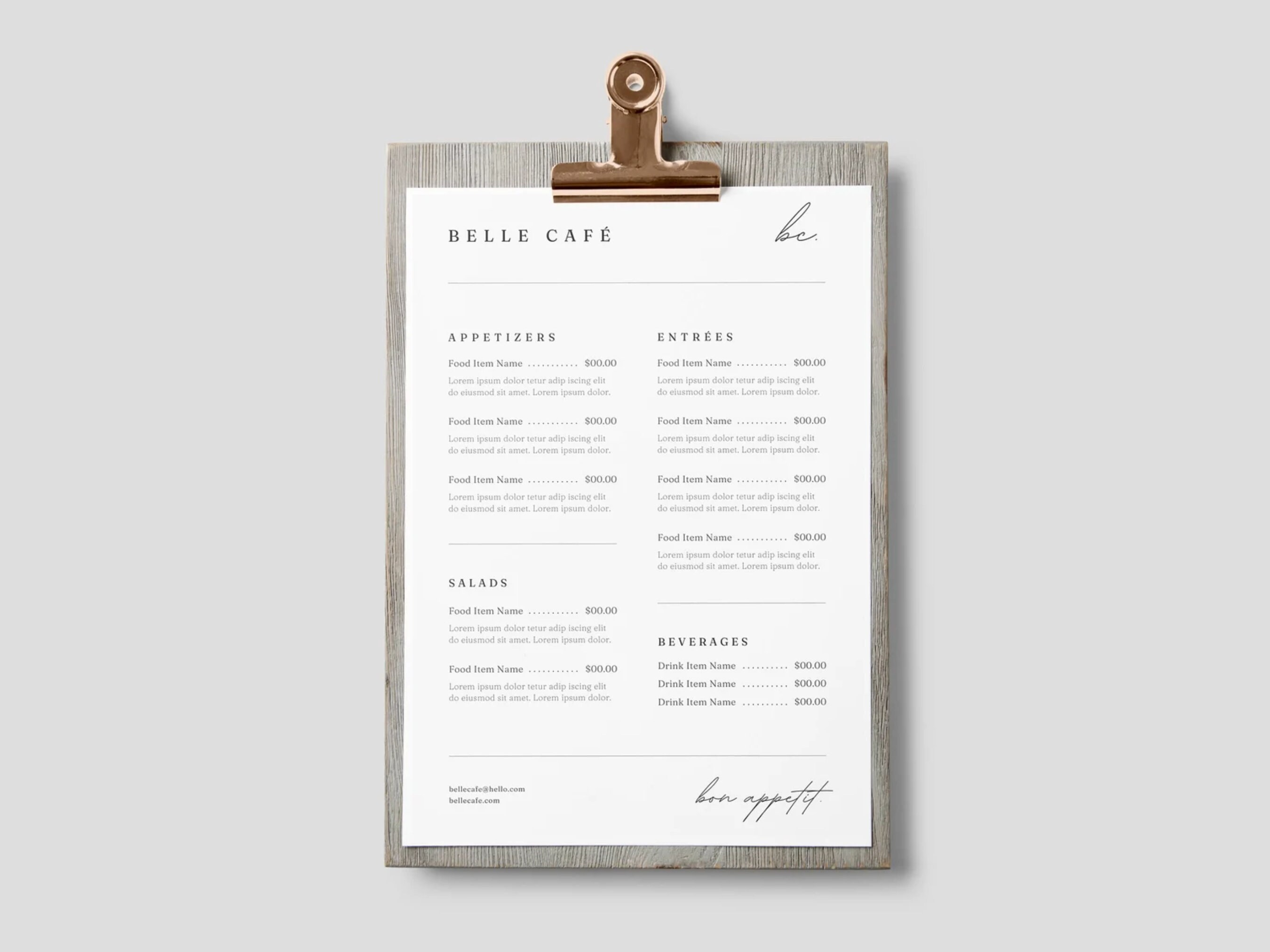 Minimalist Restaurant Menu Template: Simple Cafe Design (canva, US ...