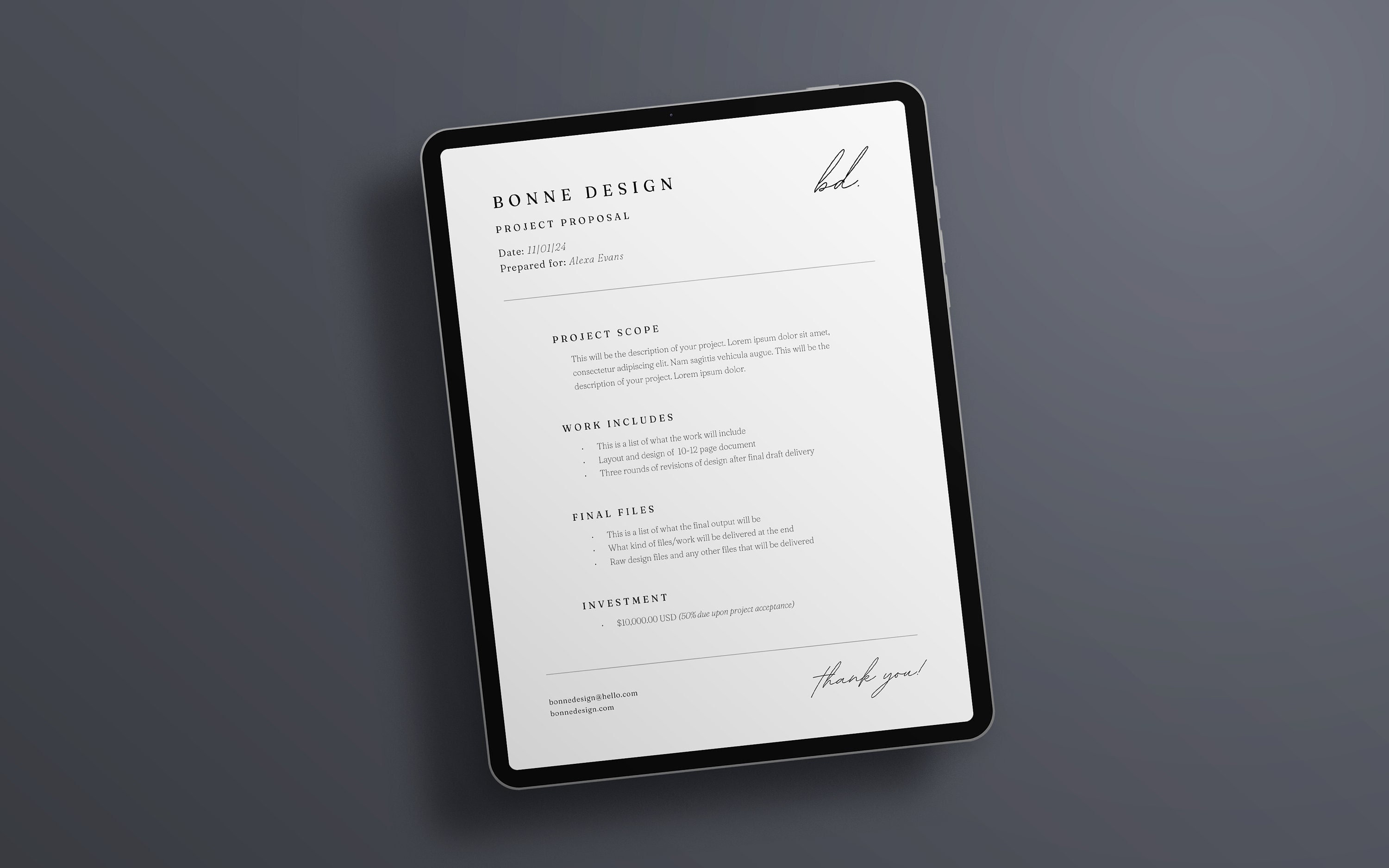Minimalist Project Proposal Template: Creative Business (canva Files ...