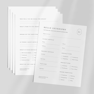 Interior Designer Client Questionnaire Template: Minimalist Design ...