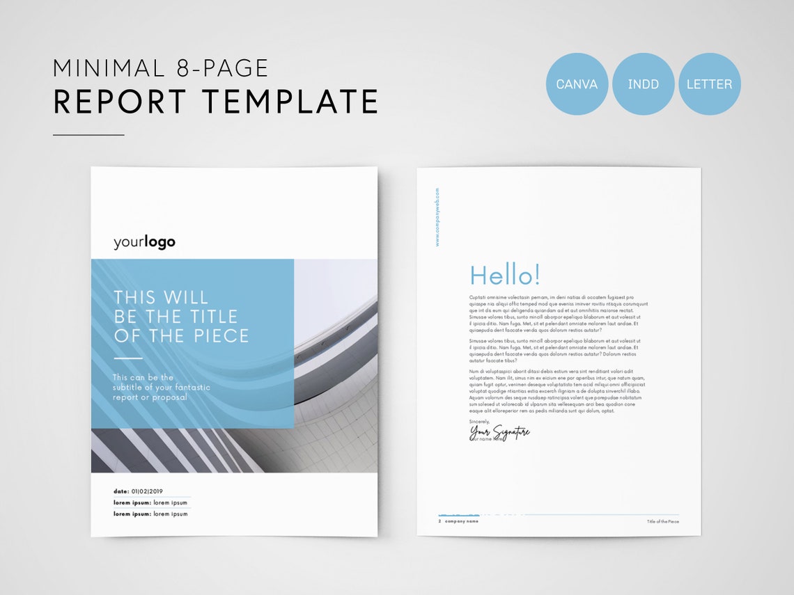 Minimalist Report Template: Editable Canva Brochure (US Letter) - Etsy ...