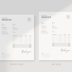 Minimalist 1 Page Basic Invoice Template | Professional Canva Invoice ...