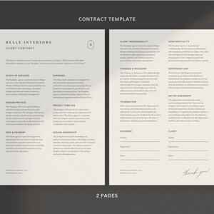 Interior Design Client Contract Template: Minimalist Canva Template - Etsy