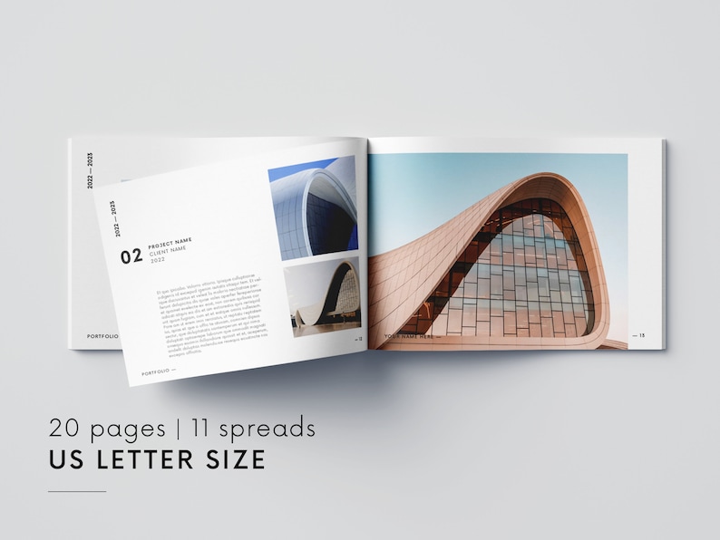 Portafolio mínimo moderno / Plantilla Canva editable / Portafolio ...