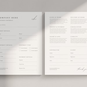 General Service Contract Template: Minimalist Business Agreement (canva ...