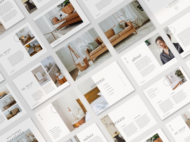 Minimal Interior Designer Portfolio Booklet Template Canva - Etsy