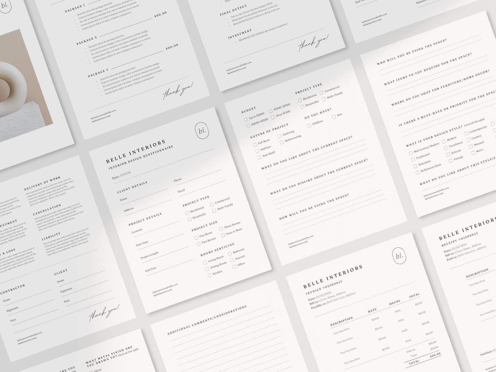 Interior Design Forms Bundle: Canva Templates (14 Pages) - Etsy UK