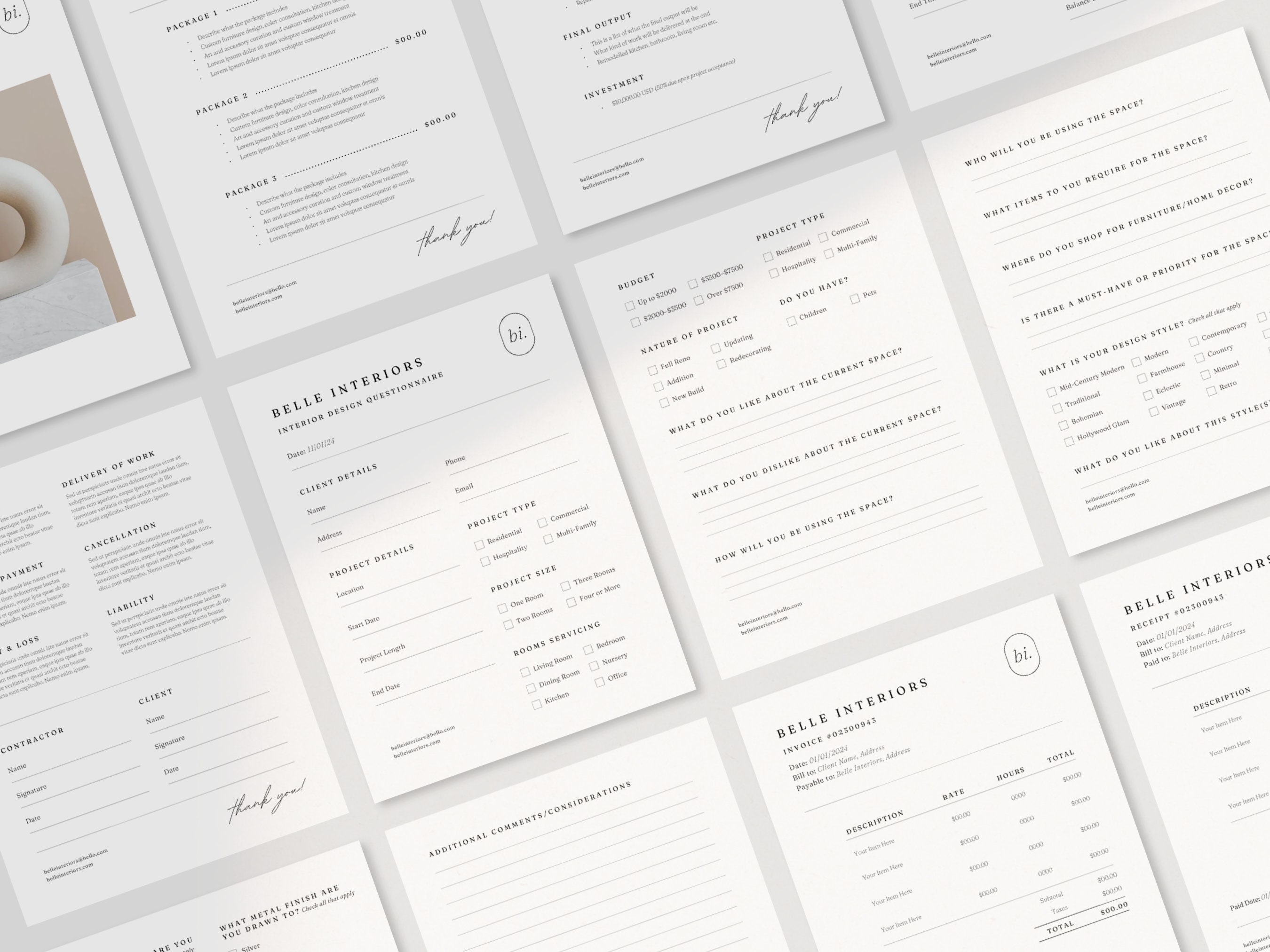 Interior Design Forms Bundle: Canva Templates (14 Pages) - Etsy UK