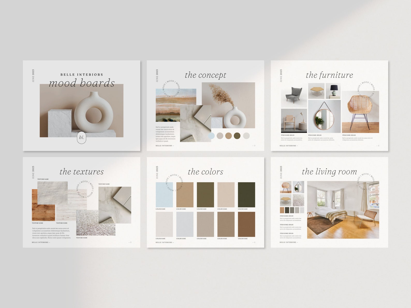 Interior Designer Moodboard Template Canva Inspiration Mood Boards ...