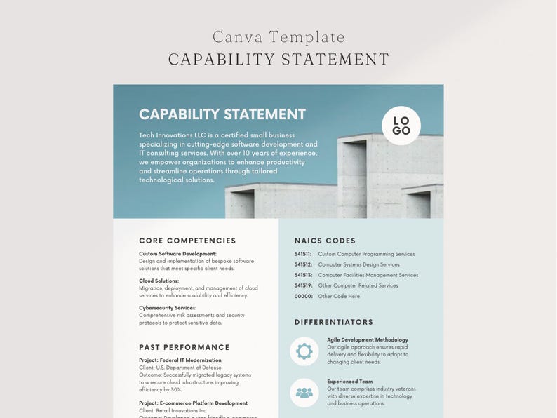 Canva Capability Statement Template: Corporate Business Flyer (US ...
