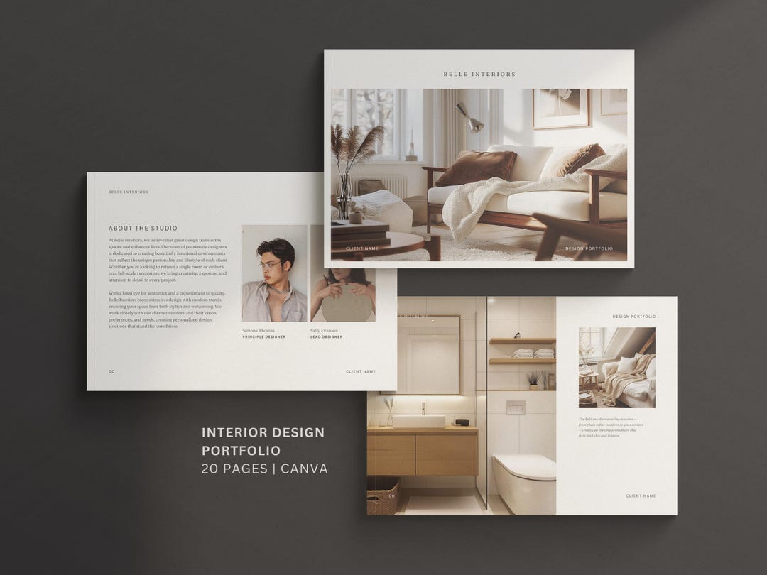 Interior Design Portfolio Template: Client Project Folio Guide (canva ...