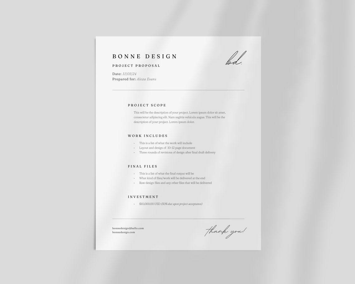 Project Proposal Template Canva Proposal Cleaning Proposal - Etsy