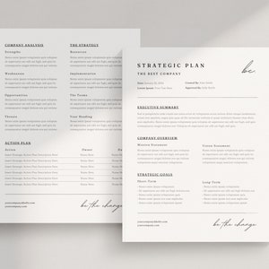 Minimal Strategic Plan Template: Simple Marketing Plan (canva File) - Etsy