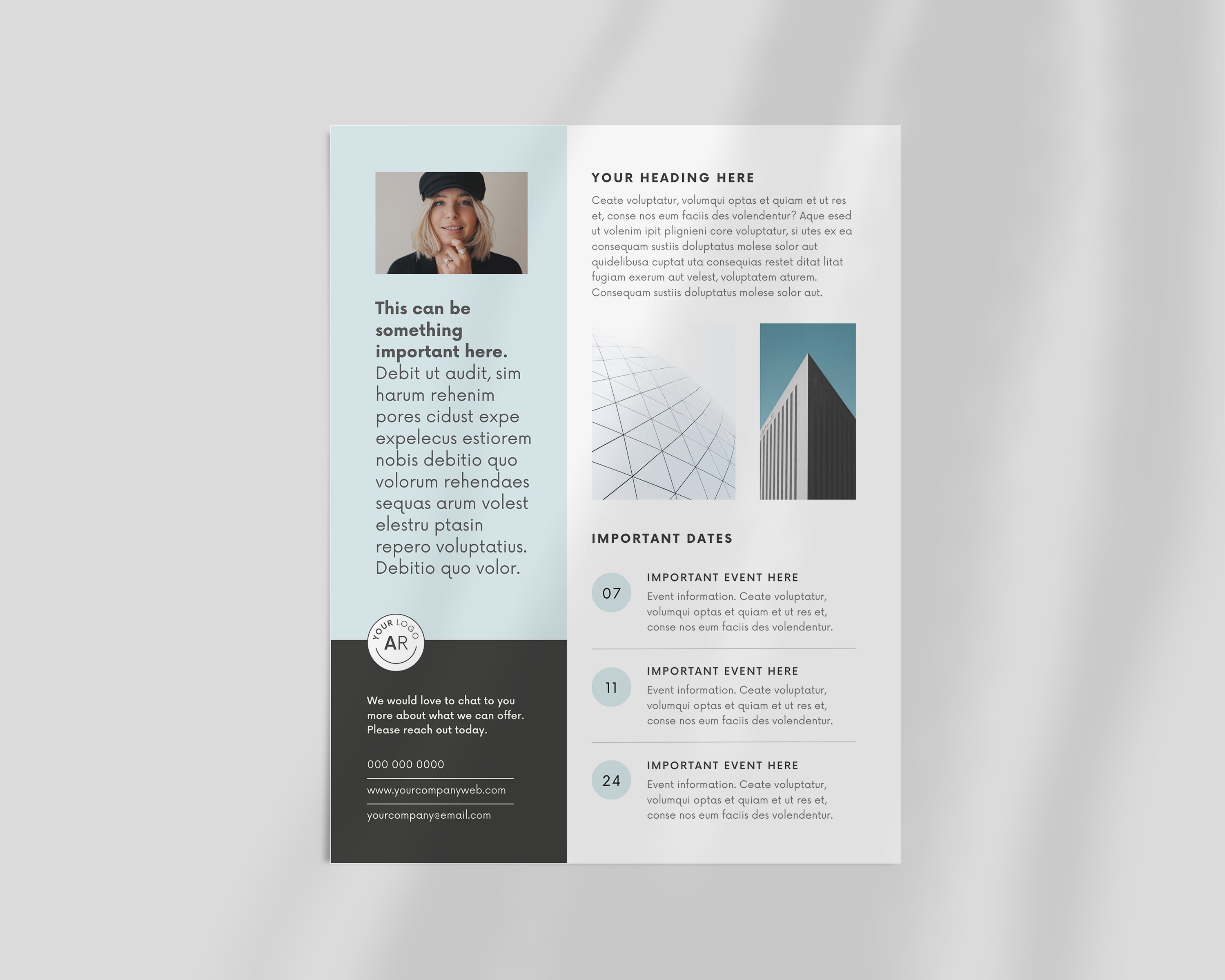 Minimal Newsletter Template Canva | Simple Monthly Newsletter ...