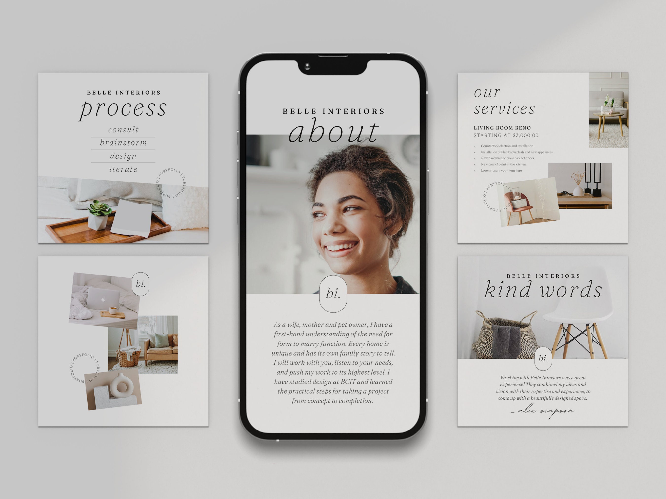 Minimal Interior Designer Instagram Stories Template Bundle Interior ...