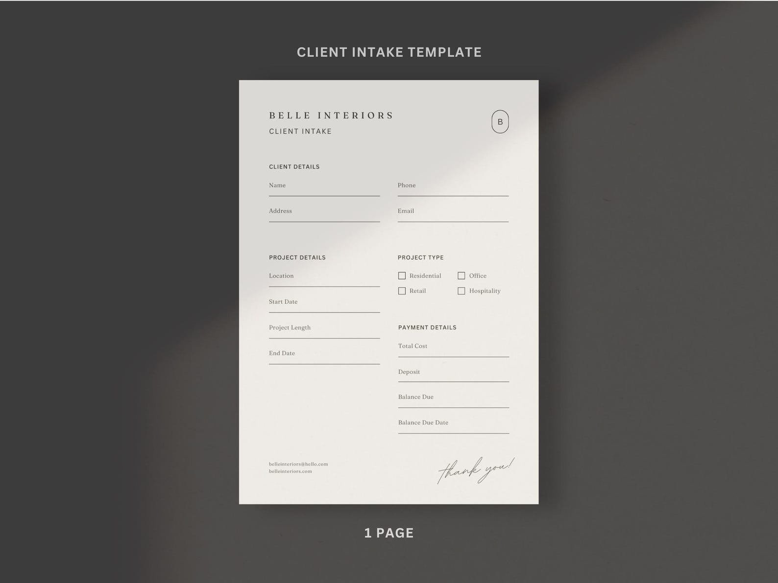 Interior Design Client Contract Template: Minimalist Canva Template - Etsy