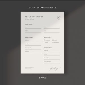 Interior Design Client Contract Template: Minimalist Canva Template - Etsy